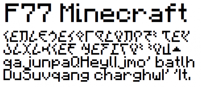 F77 Minecraft | FontStruct