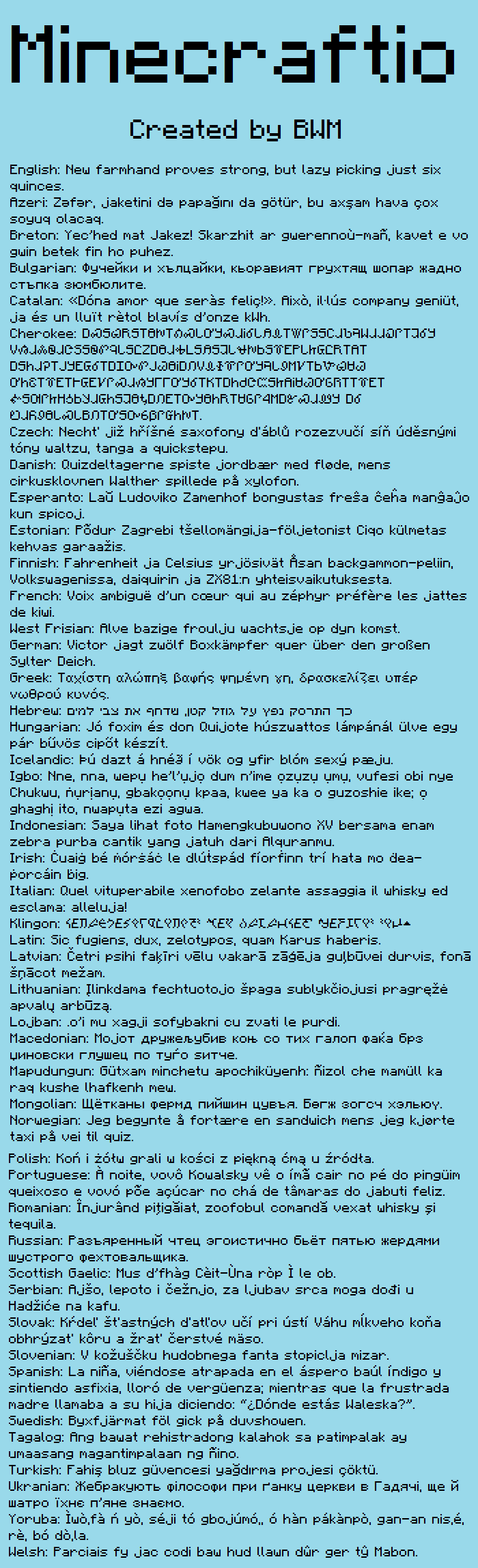 Minecraftio | FontStruct