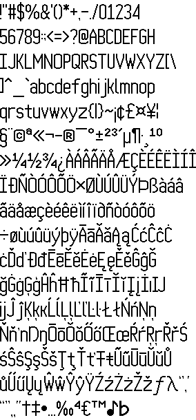 Fitbit Charge 1 (22 Pixels) | FontStruct