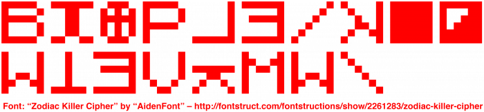 Zodiac Killer Cipher | FontStruct