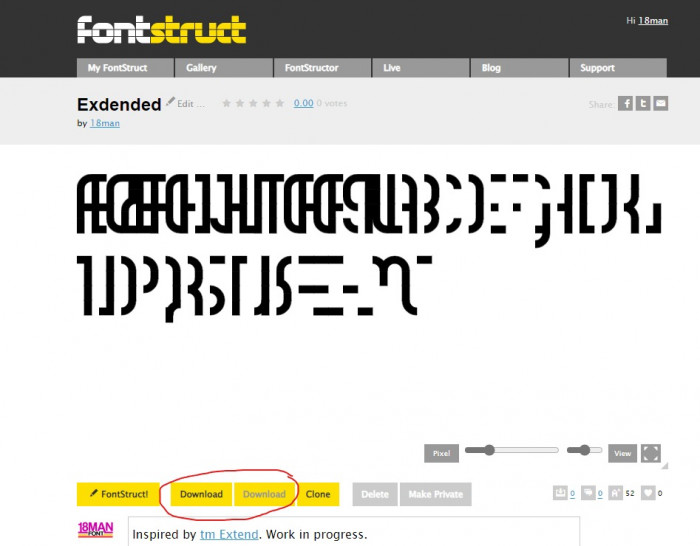 Exdended | FontStruct