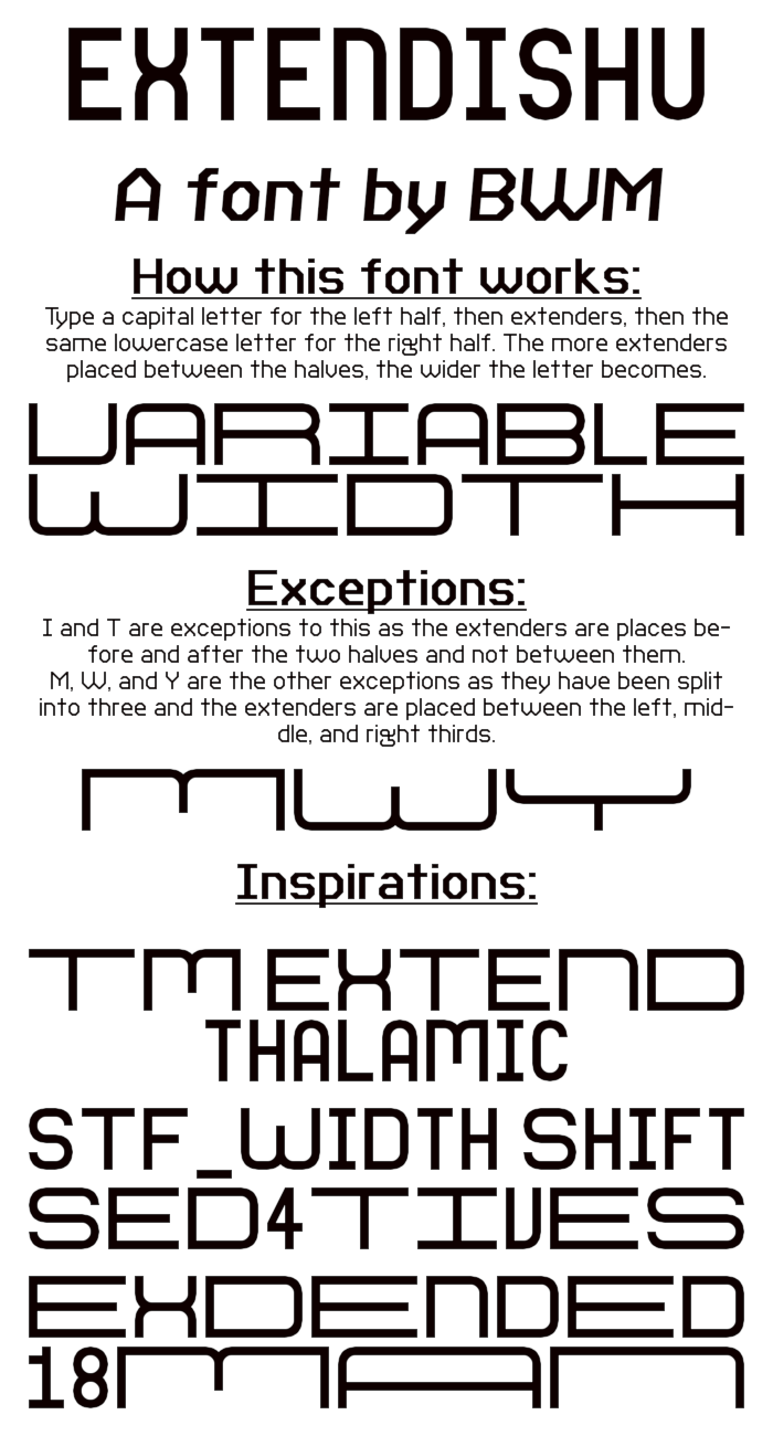 Extendishu | FontStruct