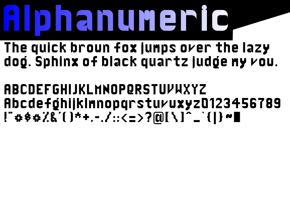 Alphanumeric v2.31 | FontStruct