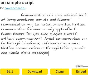 en simple script | FontStruct